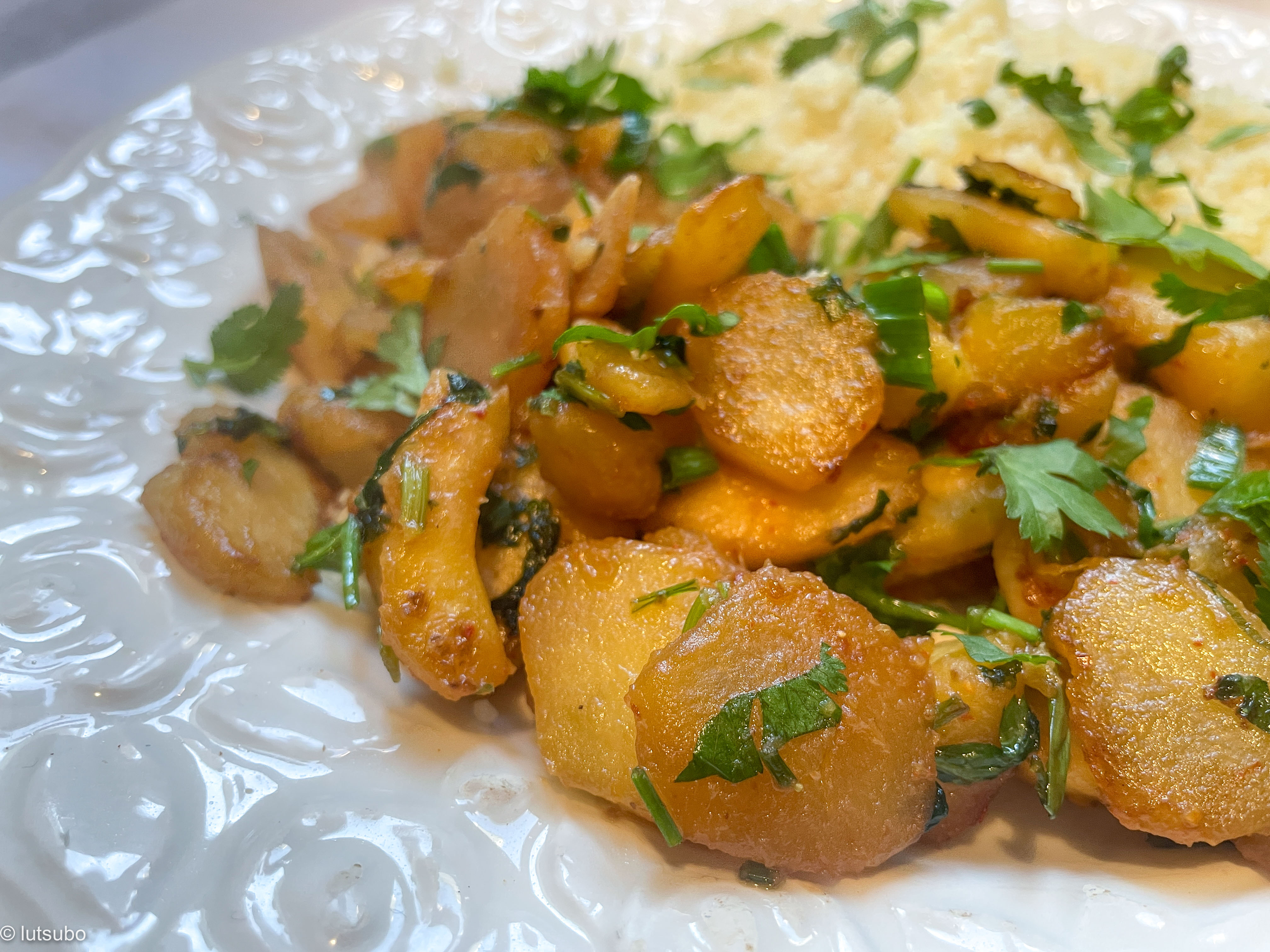 Recette du retour - Wok de courge à la coriandre - Lutsubo